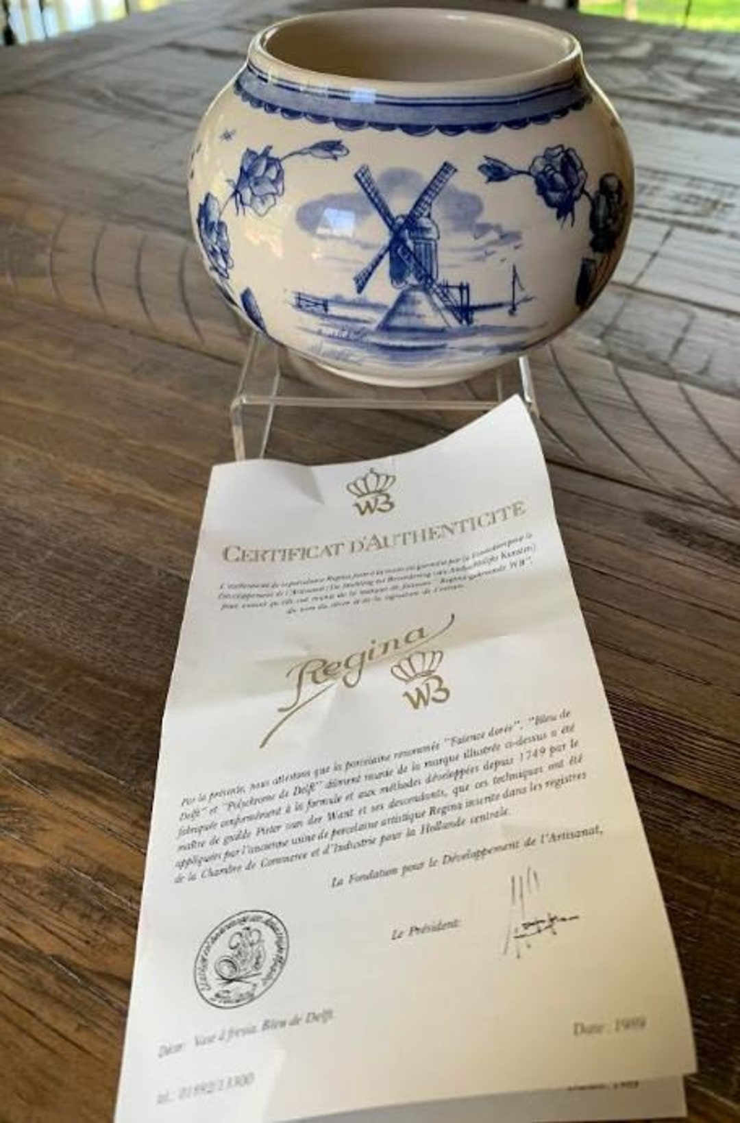 Ltd. Ed. Royal Delft Blue regina Delfts Holland Handwerk Round Vase W ...