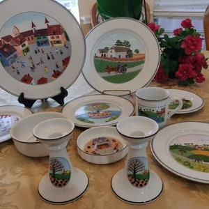 Villeroy & Boch Naif Pattern 9.25" Round No. 1 SPRING Wall Plaque Plate ...