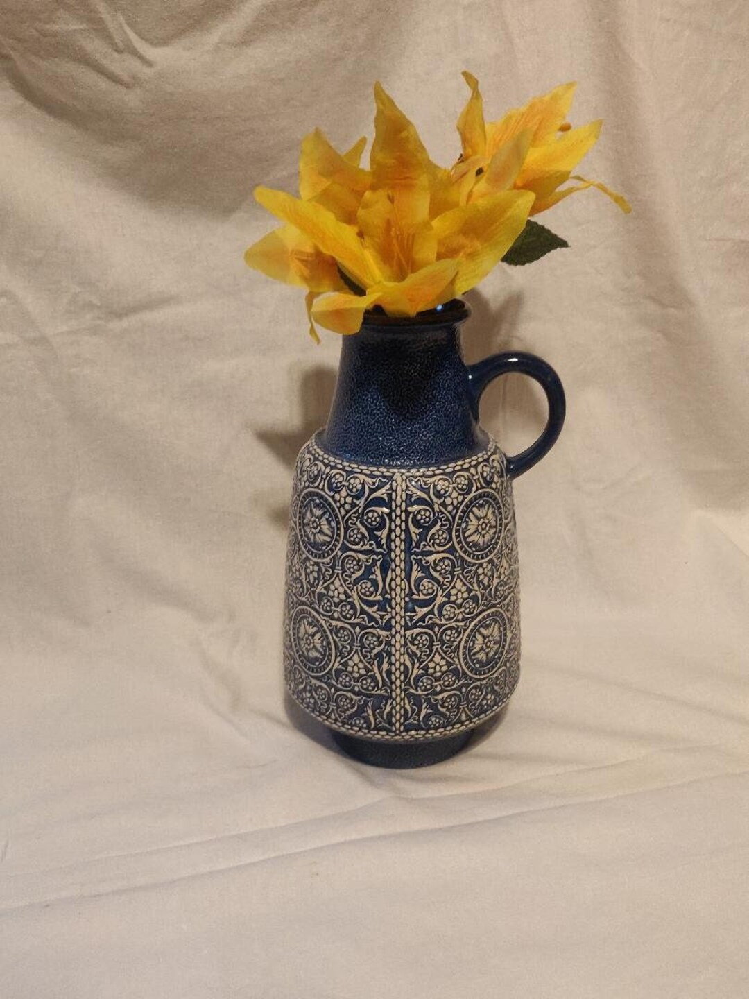 Rare 13 Marzi & Remy Westerwald Stoneware Cobalt Pottery Jug W/handle ...