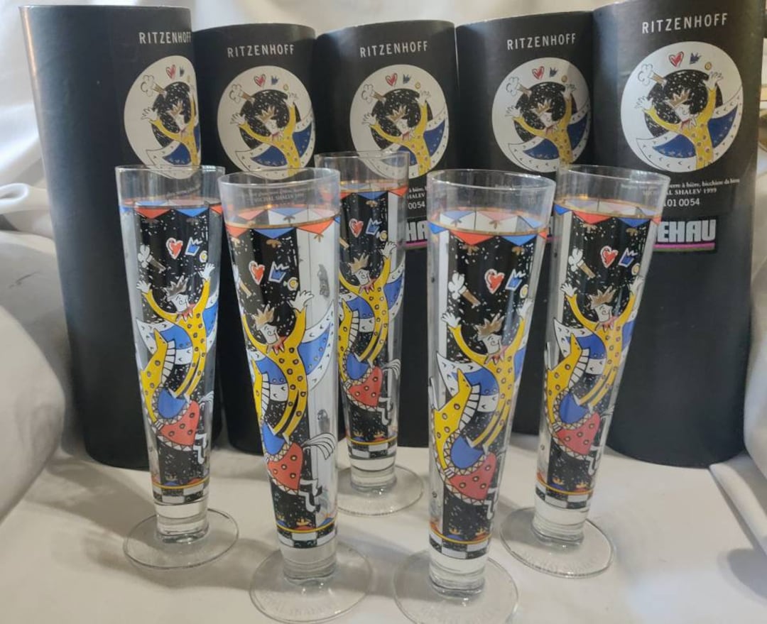 New in Box German RITZENHOFF Beer Glass Michal Shalev 1999 REHAU Glass ...