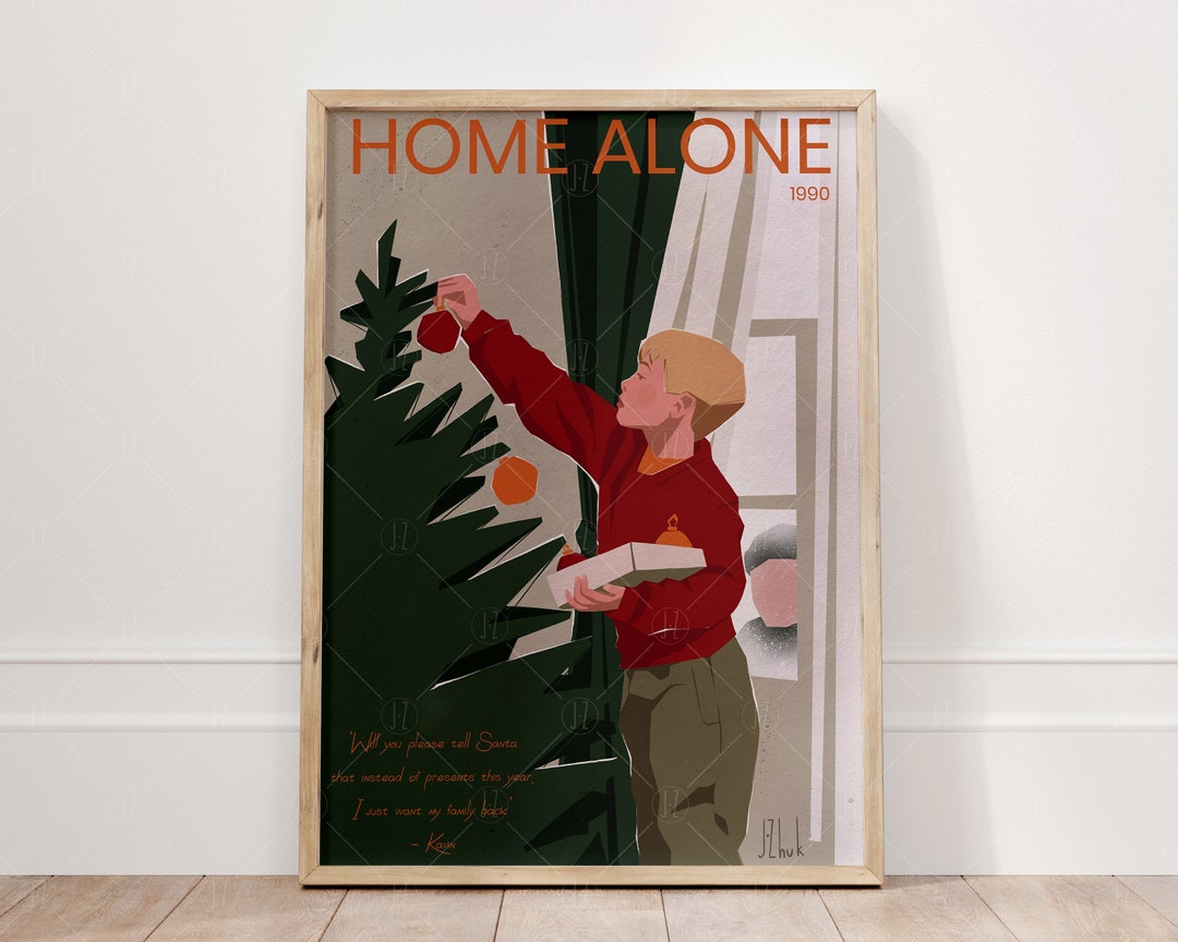 Home Alone, Wall Décor, Movie Poster, Modern Wall Art, Minimalist ...