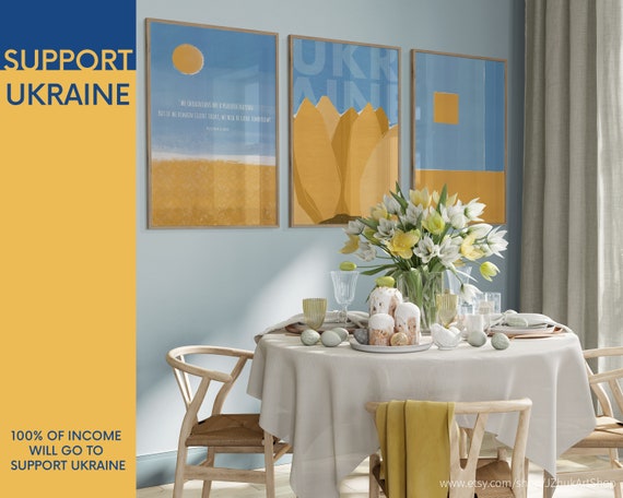 Three Ukraine Posters Gallery Wall Décor Abstract Digital | Etsy