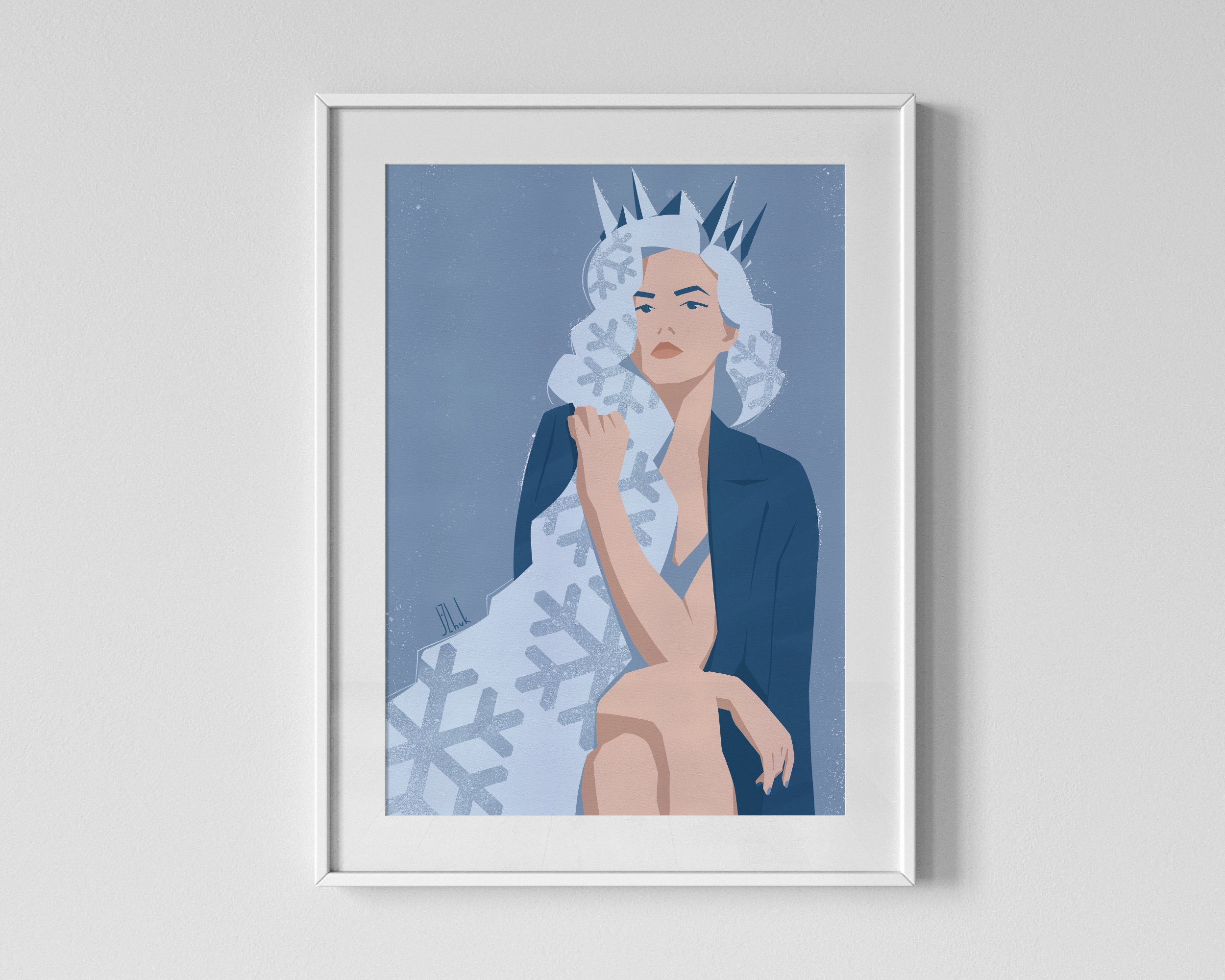 Blue Poster Woman Wall Art the Snow Queen Poster Fashion - Etsy