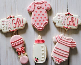 Girl baby shower cookies | Etsy