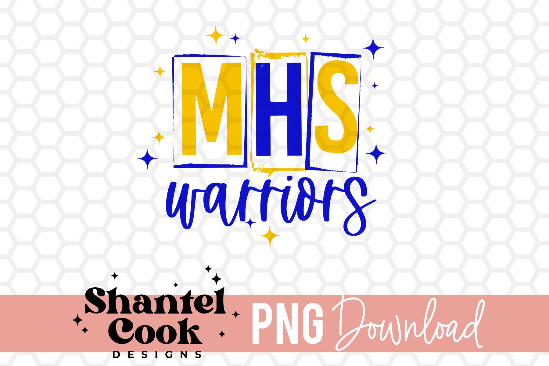 Blue & Gold MHS Warriors Digital Download PNG, Design for Sublimation ...