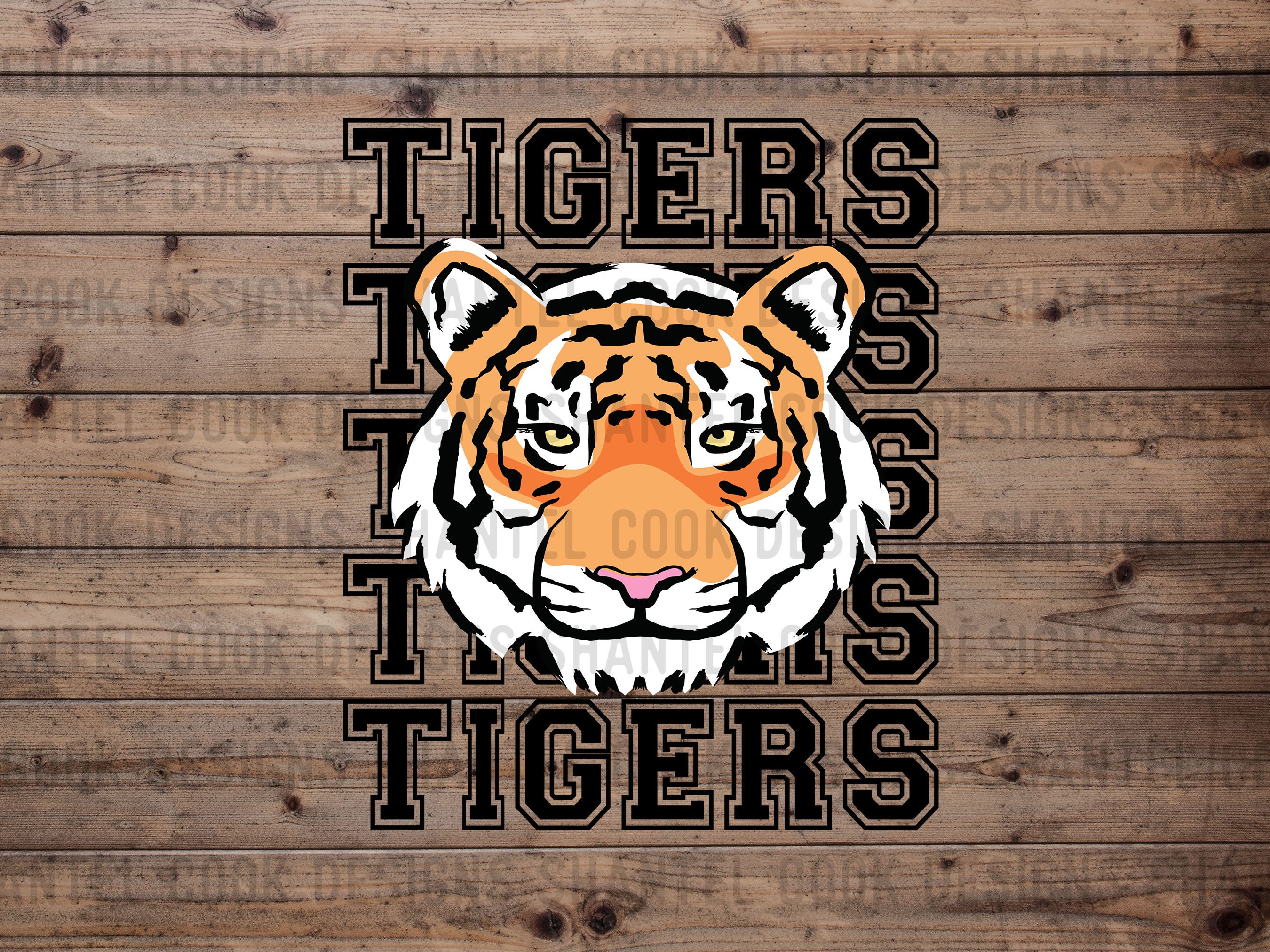 Tigers Stacked Words Tiger Mascot Digital Download PNG - Etsy
