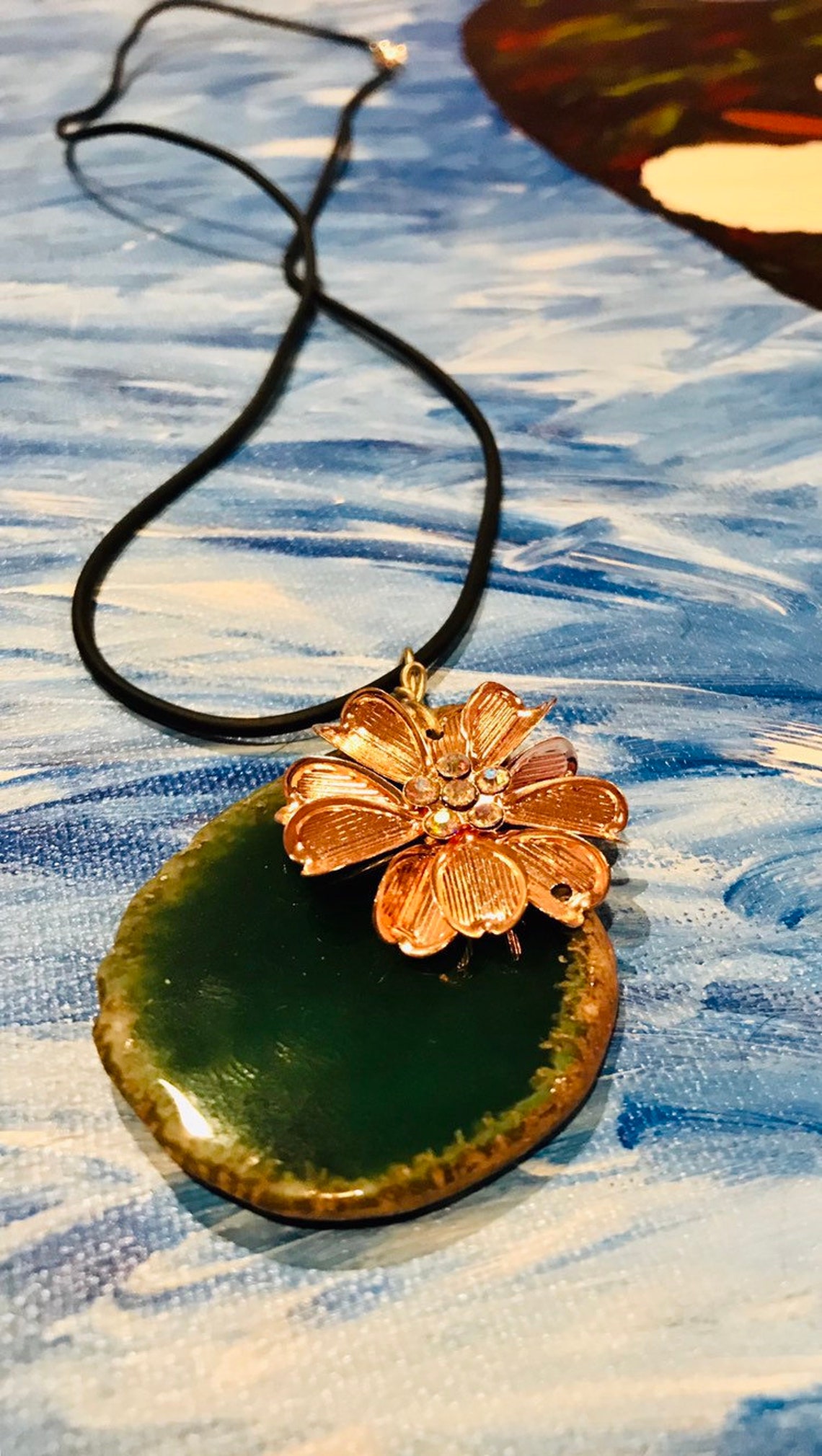 Collier de pendentif de fleur - Etsy France