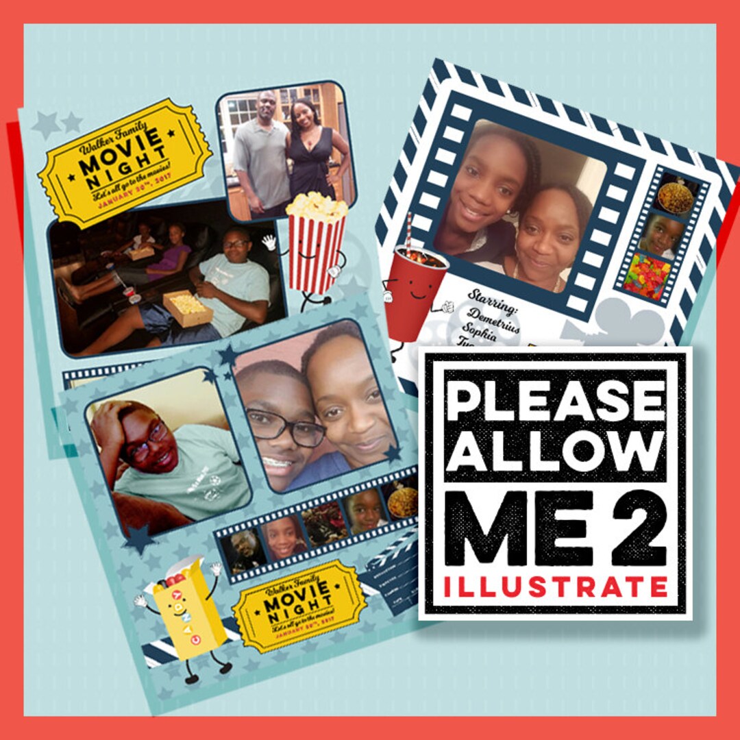 Movie Night Digital Scrapbook Templates: Digital or Printable Scrapbook ...