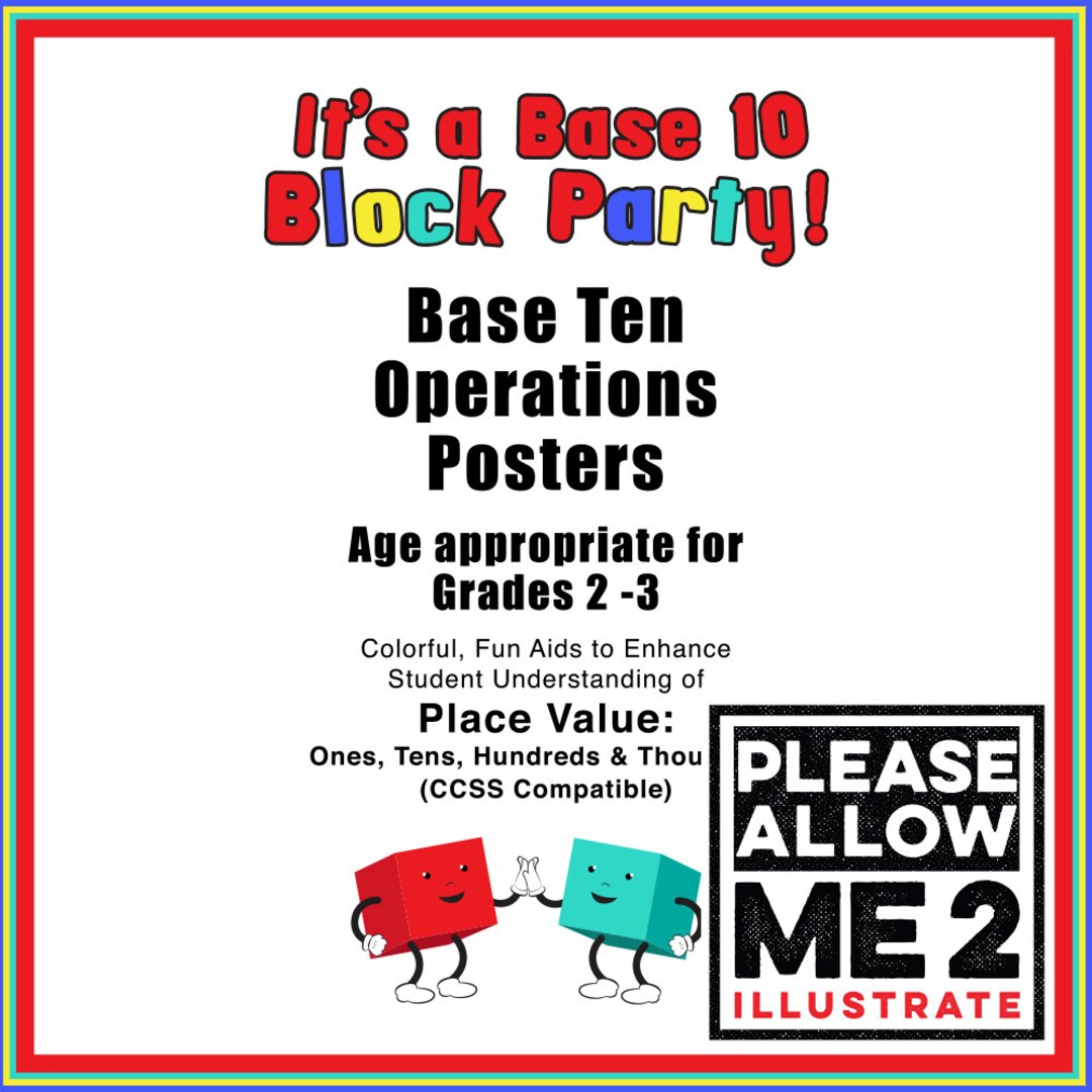 Set of 4, Base 10 Posters: Digital Posters, Printables, Instant ...
