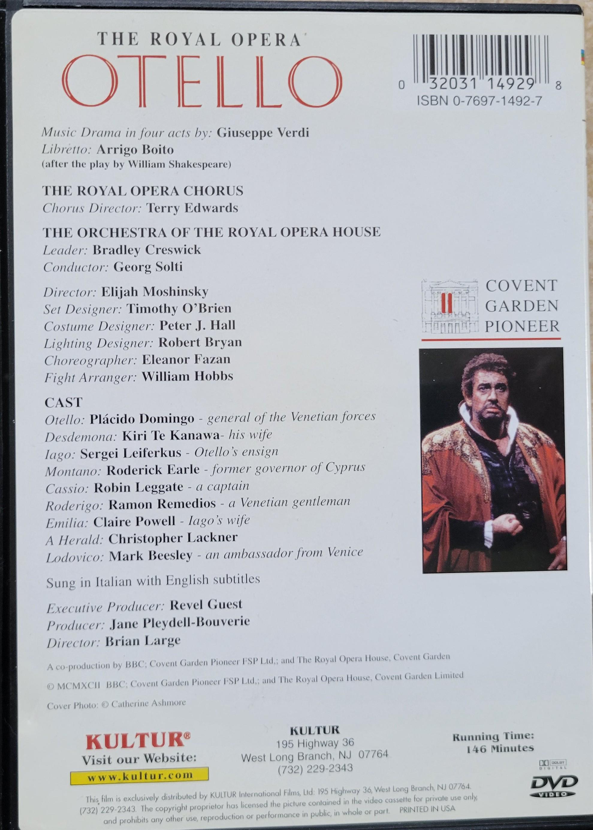 DVD - Giuseppe Verdi: Otello (opera) - Etsy