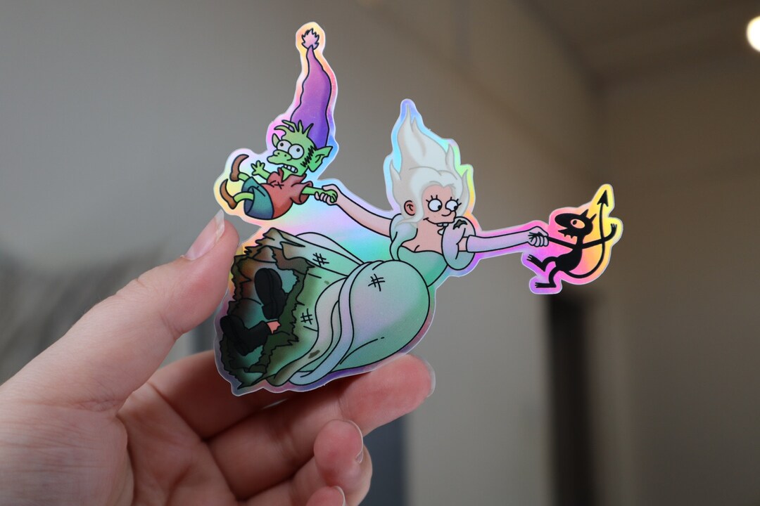 Disenchantment Holographic Sticker. Elfo, Bean & Luci. - Etsy