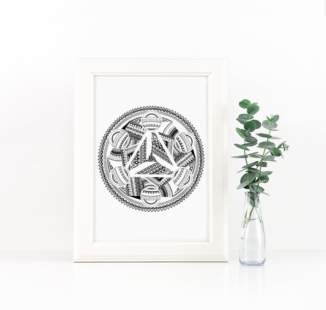 Spiralling Triangle Mandala - Sacred Geometry - Hand Drawn Art Print - Etsy