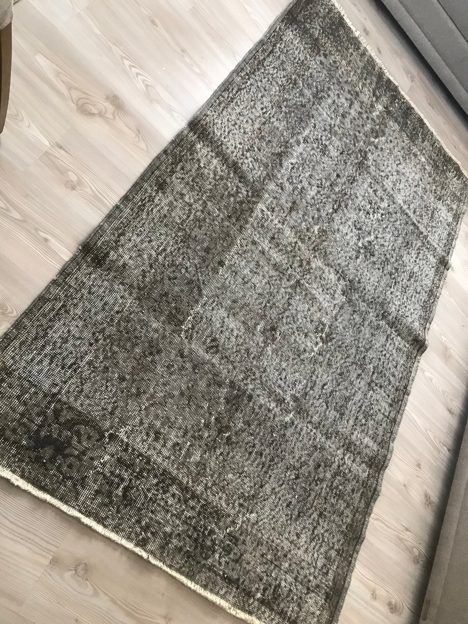 Vintage Gray Rug,handmade Decorative Rug, Oushak Rug, Overdyed Rug ...