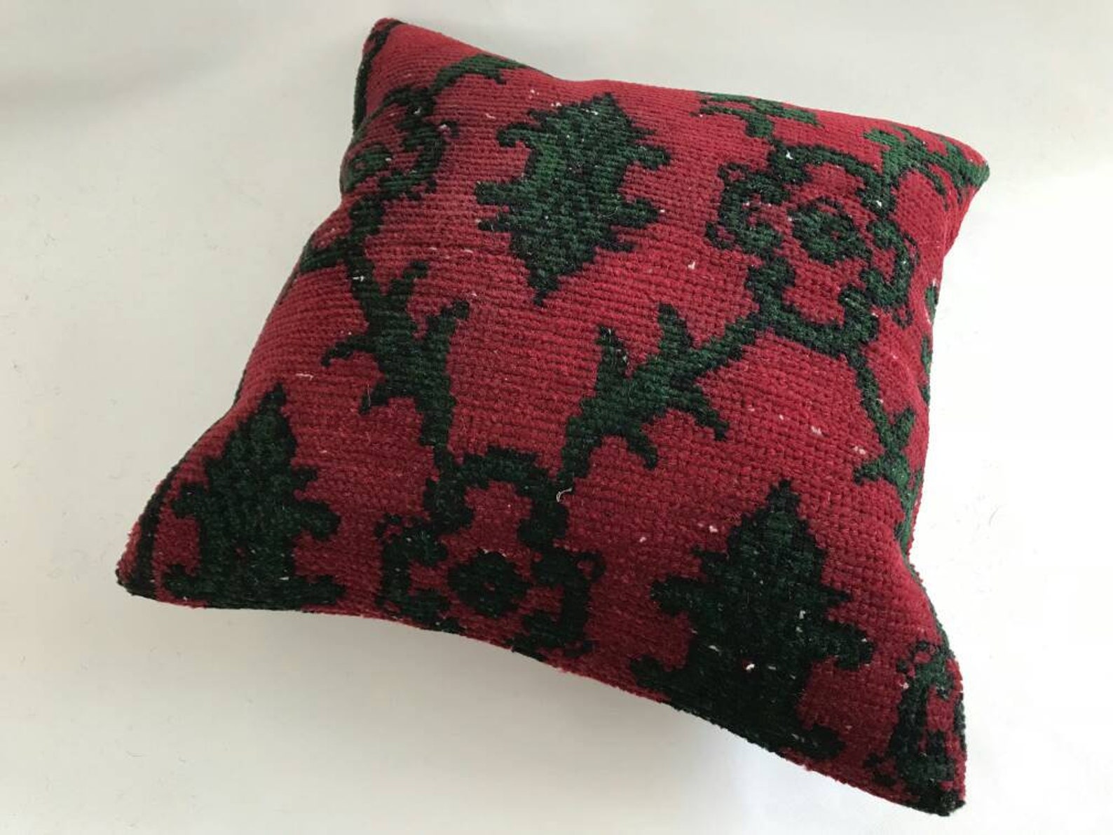 Vintage Pillow Cover, Handmade Decorative Turkish Vintage Wool Kilim ...