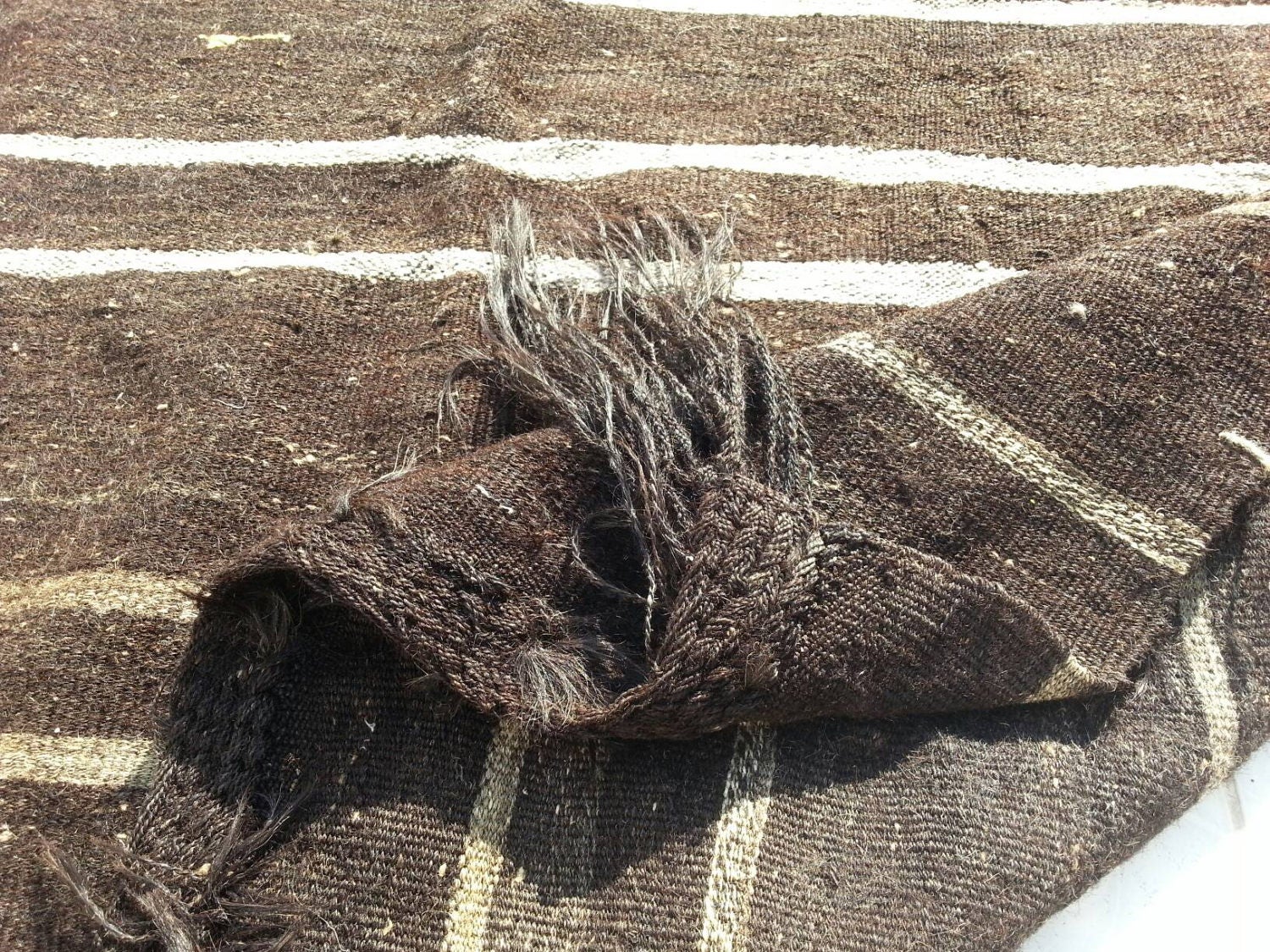 Cabello natural de cabra tejido Anatolia Kilim alfombra - Etsy España