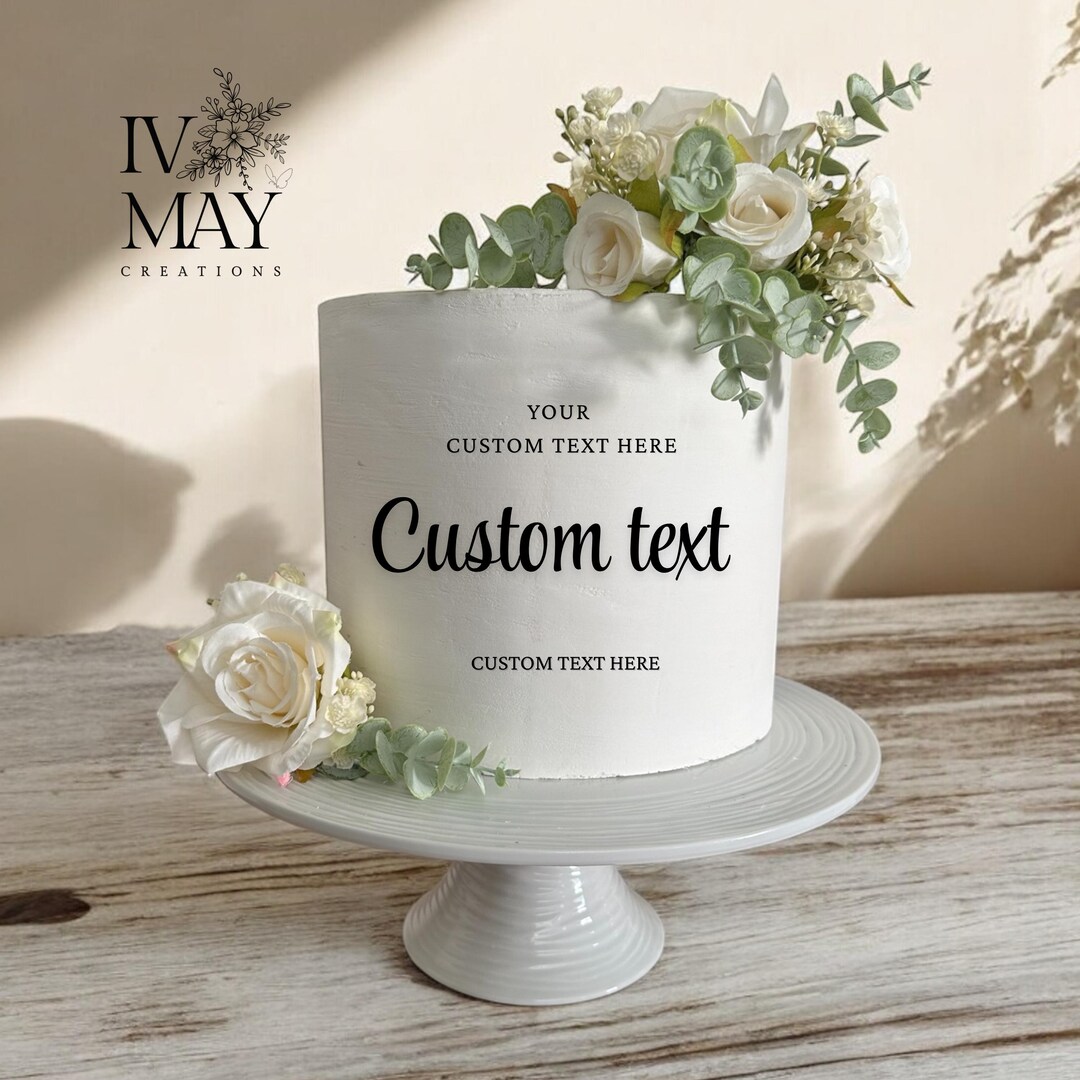 Personalized Edible Cake Topper: Custom Text, Icing or Wafer Sheet - Etsy