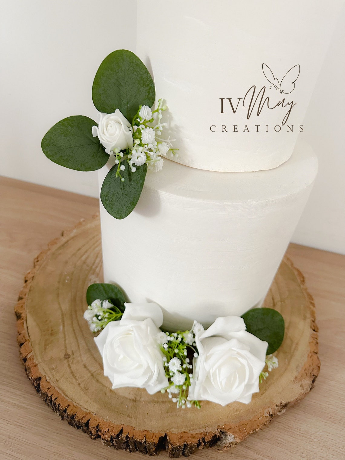 FULL SET Gypsophila and Eucalyptus Leaf Cake Topper Wedding - Etsy UK