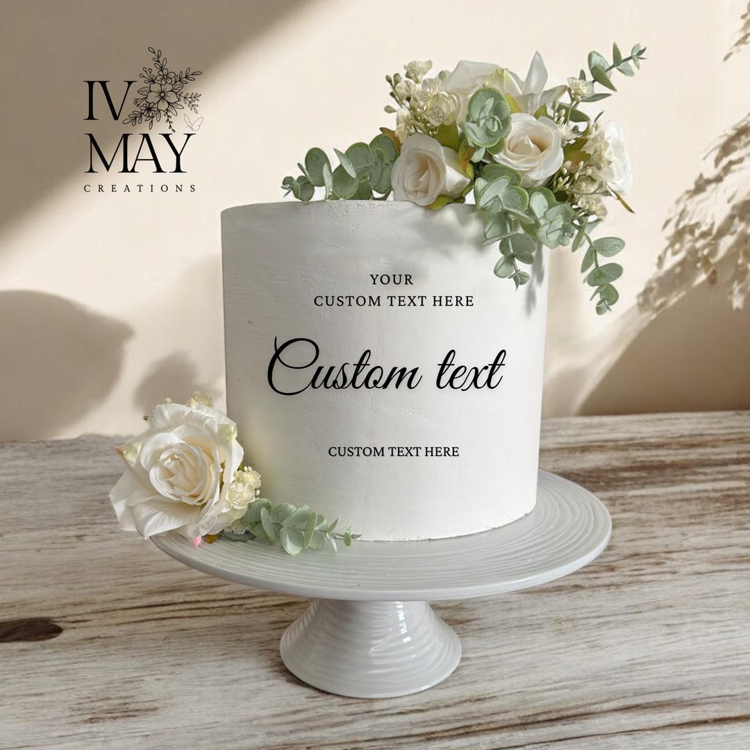 Personalized Edible Cake Topper: Custom Text, Icing or Wafer Sheet ...