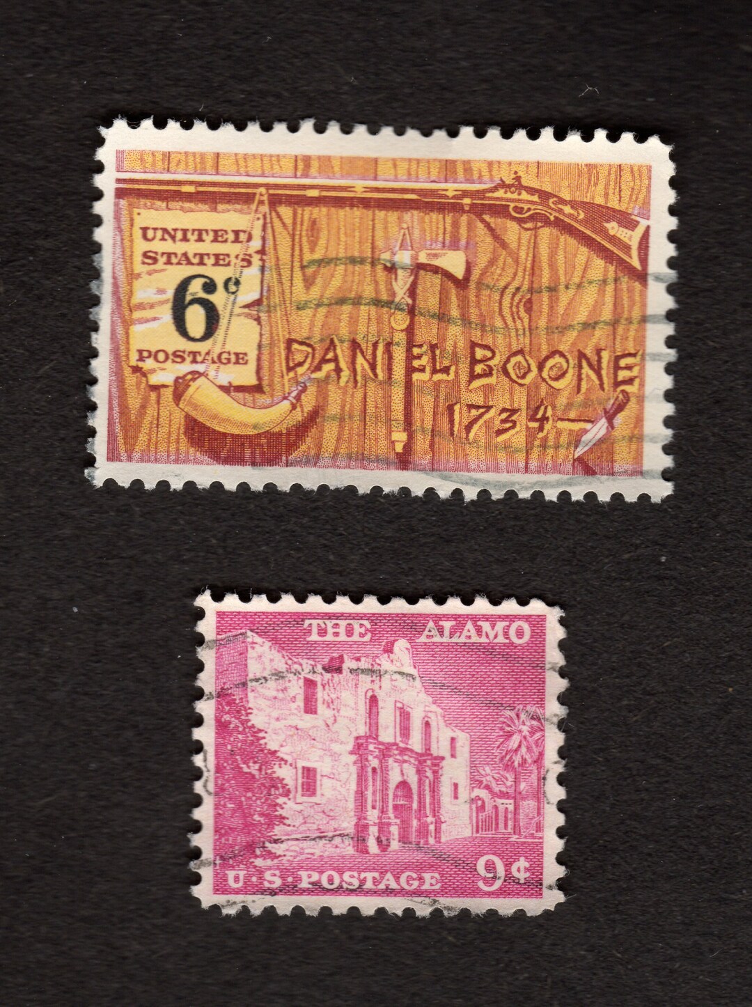 US Postage Stamps 1 Alamo 1043 9c & 1 Boone 1357 6c - Etsy