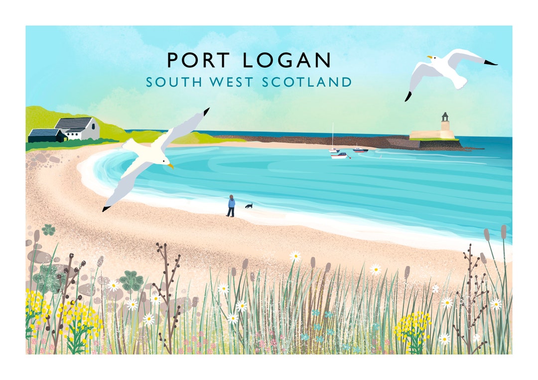 Port Logan Rhins of Galloway Scottish Travel Print Scottish Landscape ...