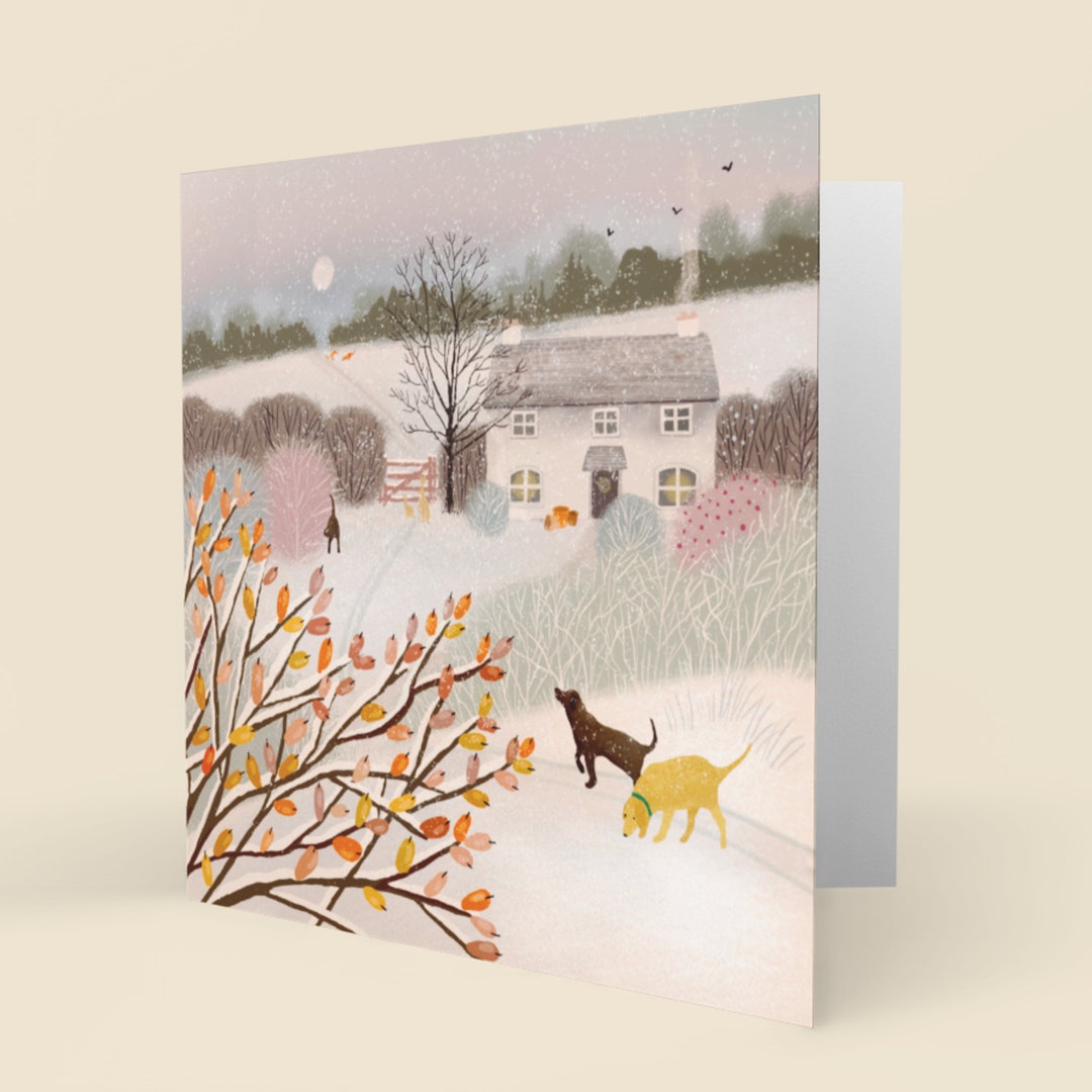 Ivy Cottage Greetings Card. Snowy Country Scene. Christmas Card ...