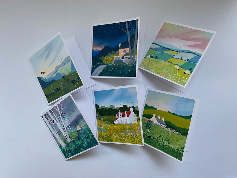 Notelets From Original Art. Pack of Six Notelet Cards - Etsy UK