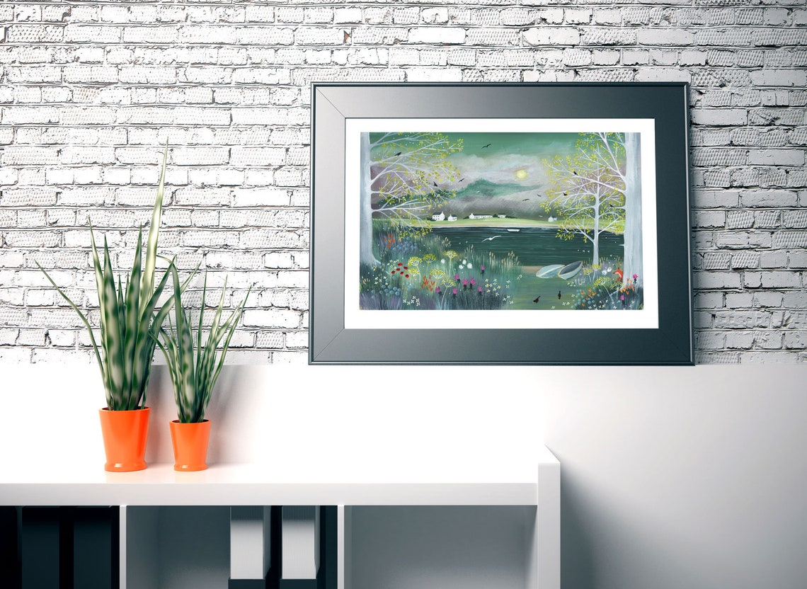 Lochside Print From an Original Acrylic Painting by Caroline - Etsy UK