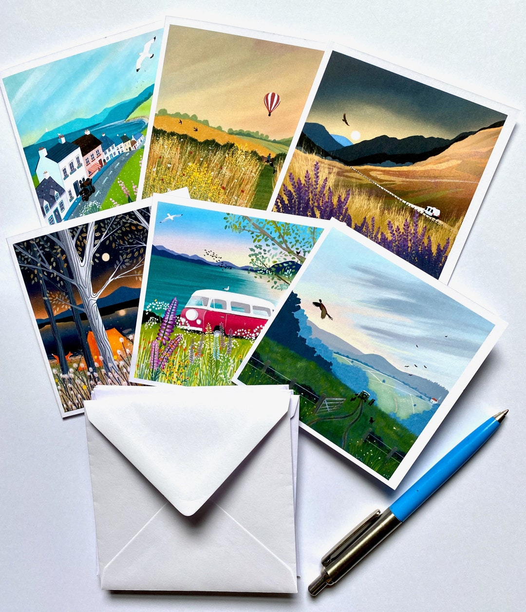 Box of Notelets From Original Art. Pack of Six Notelet Cards in Box ...