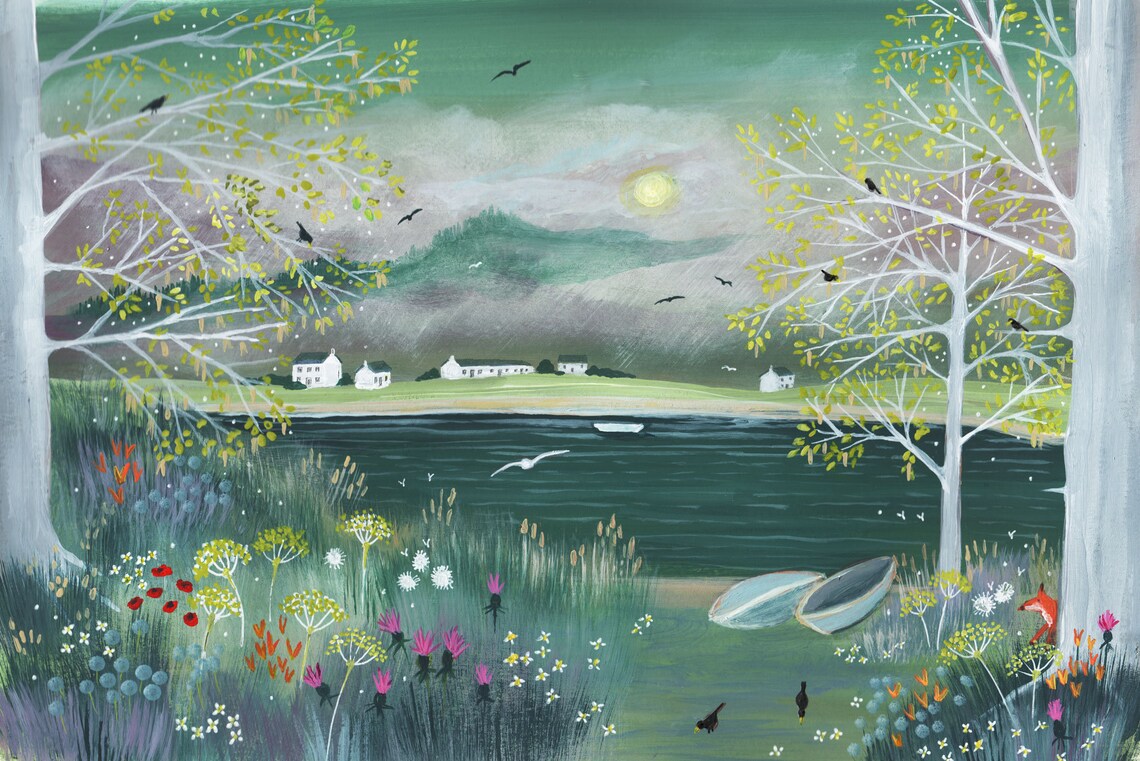 Lochside Print From an Original Acrylic Painting by Caroline - Etsy UK