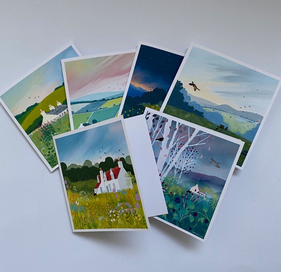 Notelets From Original Art. Pack of Six Notelet Cards - Etsy UK
