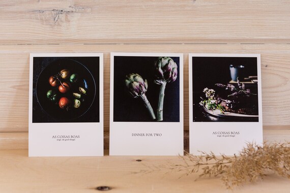 Postcard Set Dinner for Two Invitation for Dinner Moody Food - Etsy