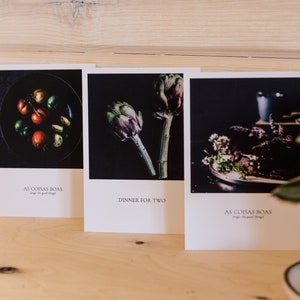 Postcard Set Dinner for Two Invitation for Dinner Moody Food - Etsy
