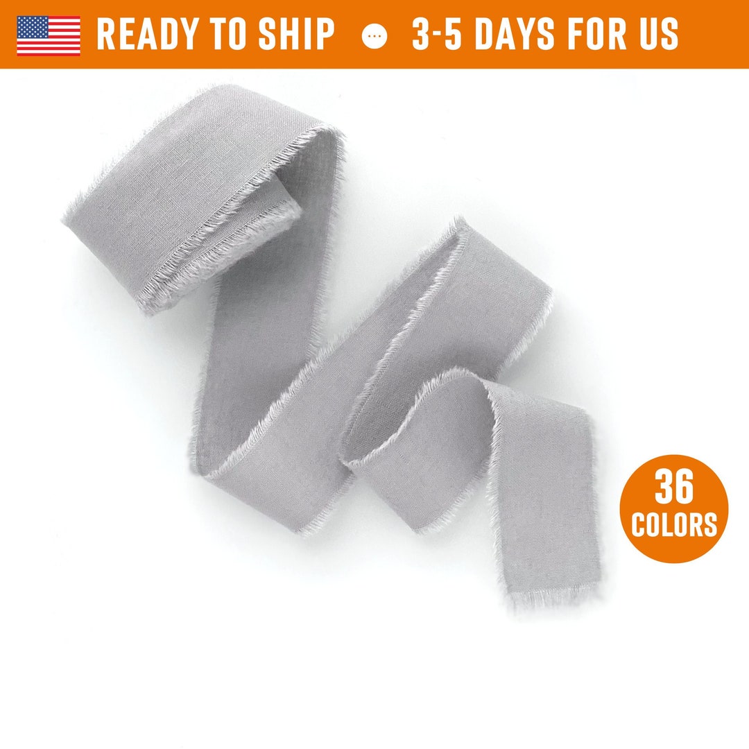 Light Gray Ribbon 1 Hand Dyed Cotton Bridal Bouquet Pale Grey Wedding ...