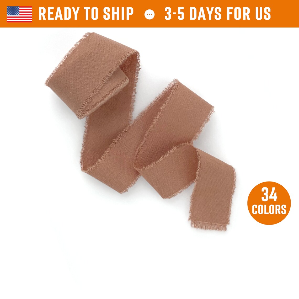 Terracotta Ribbon 1 Inch Hand Dyed Cotton Silk Clay - Etsy