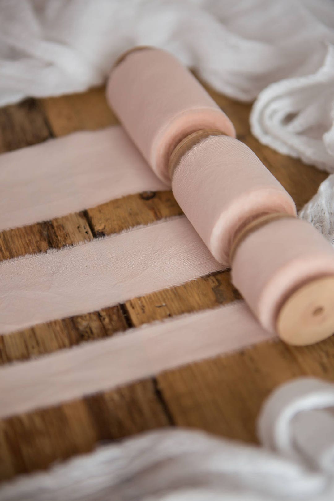 Pale Peach Ribbon 3 Hand Dyed Cotton Bridal Bouquet Peach Ribbon ...