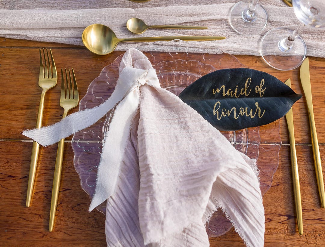 Gauze Frayed Edge Napkins Set 4: 13-inch Wedding Hand-dyed Table Linens ...