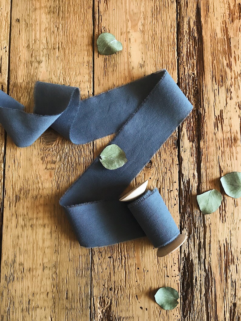 Cool Grey Ribbon Hand Dyed Cotton Bridal Bouquet 2'' - Etsy