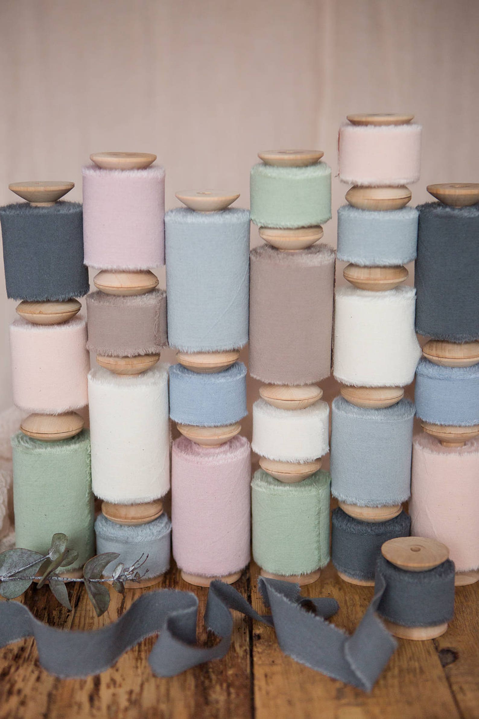 Greenery Ribbon 2 Hand Dyed Cotton Bridal Bouquet Green - Etsy