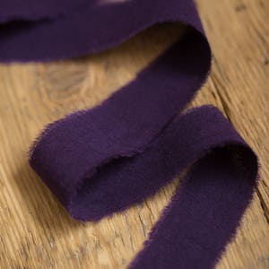 Plum Ribbon 3 Hand Dyed Cotton Bridal Bouquet Dark Violet Ribbon ...