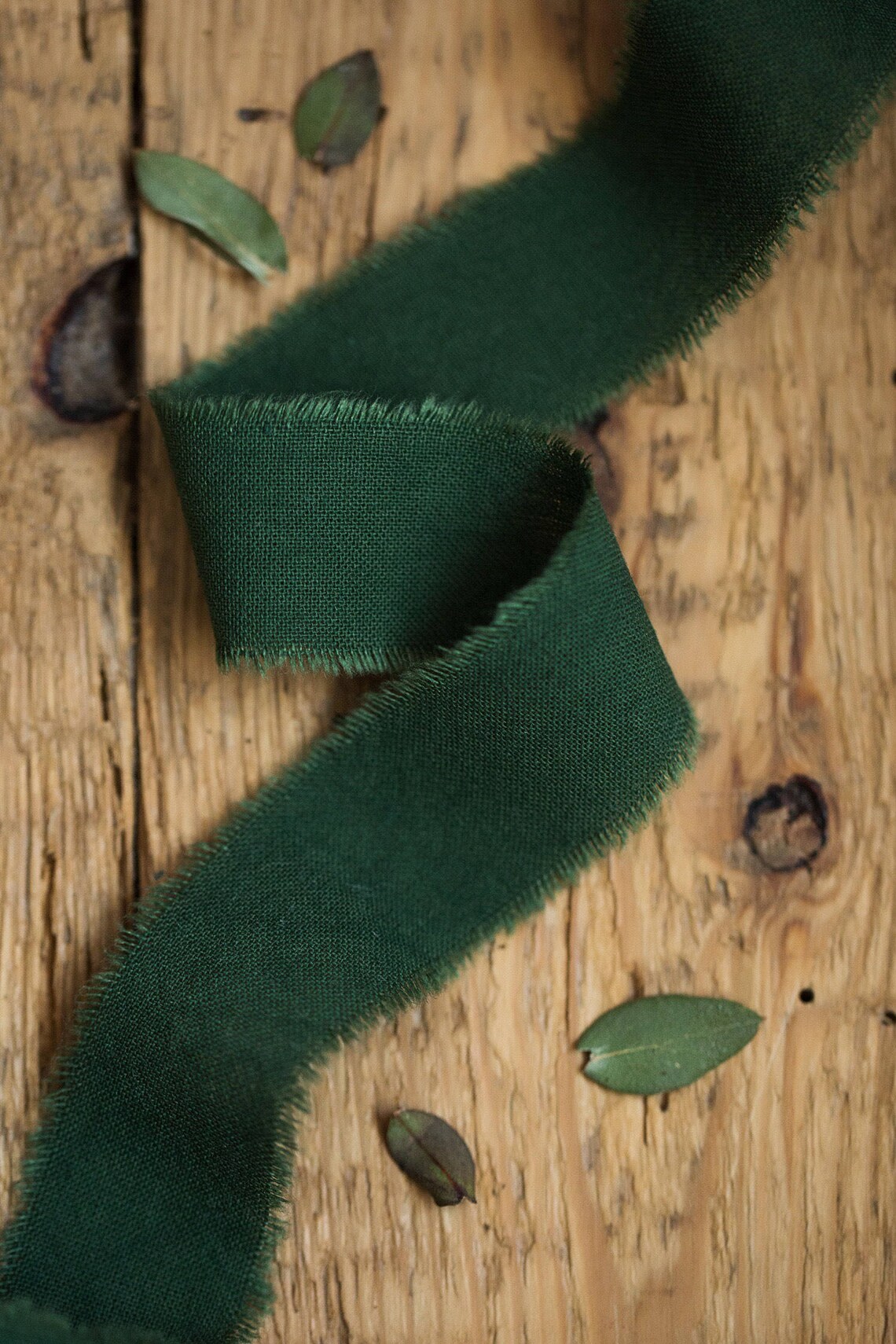 Dark Green Ribbon 2 Cotton Bridal Bouquet Fall Wedding - Etsy