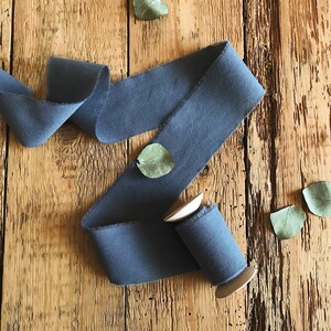 Cool Gray Ribbon 1 Hand Dyed Cotton Bridal Bouquet Blue Gray Ribbon ...