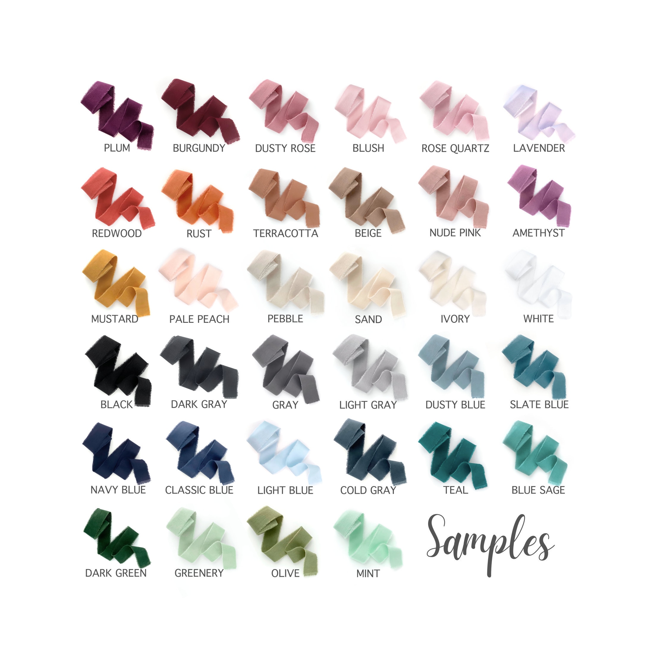 SAMPLES Ribbons 1 Inch X 12 Inch Hand Dyed Ribbons Wedding - Etsy