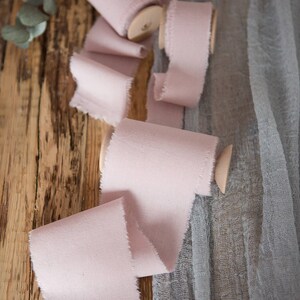 Hand Dyed Blush Ribbon 3 Cotton Bridal Bouquet Blush Ribbon, Wedding ...