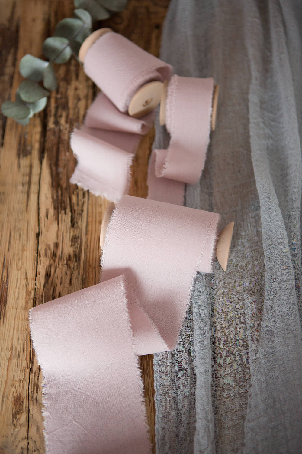 Hand dyed Blush ribbon 3 Cotton bridal bouquet blush | Etsy
