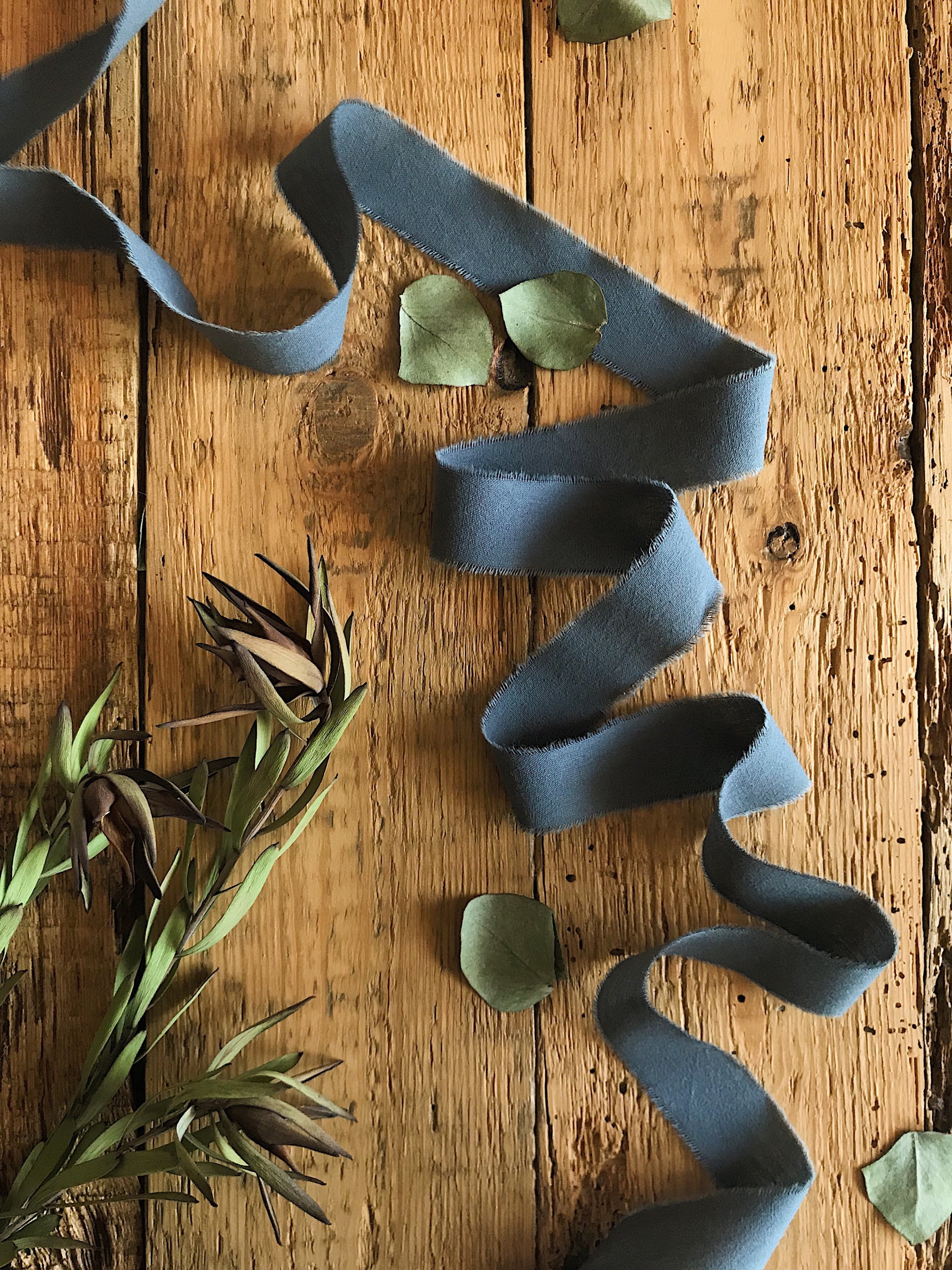 Cool gray ribbon 1 Hand dyed Cotton bridal bouquet gray | Etsy