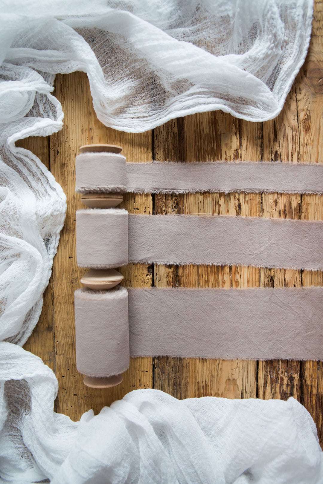 Beige Ribbon 3 Hand Dyed Cotton Bridal Bouquet Beige Ribbon, Wedding ...