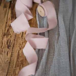 Hand Dyed Blush Ribbon 3 Cotton Bridal Bouquet Blush Ribbon, Wedding ...