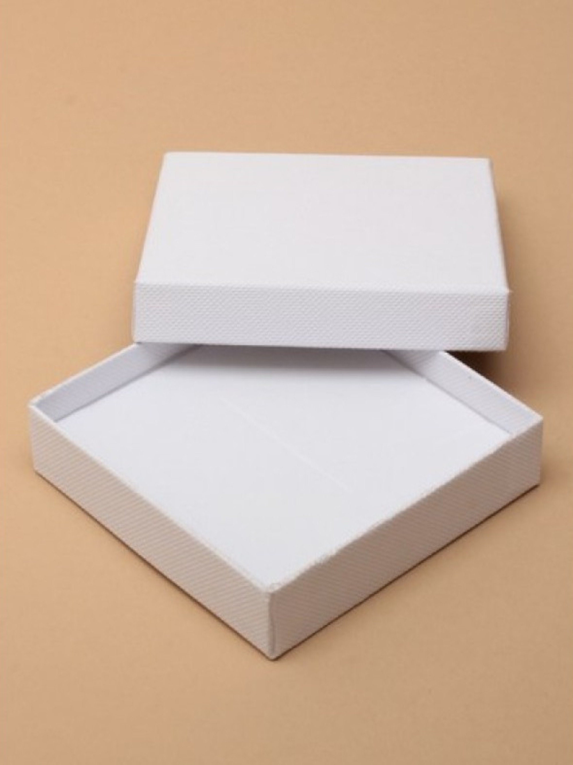 THIN GIFT BOXES, Thin for Cheap Postage, Foam Backed White Flocked ...