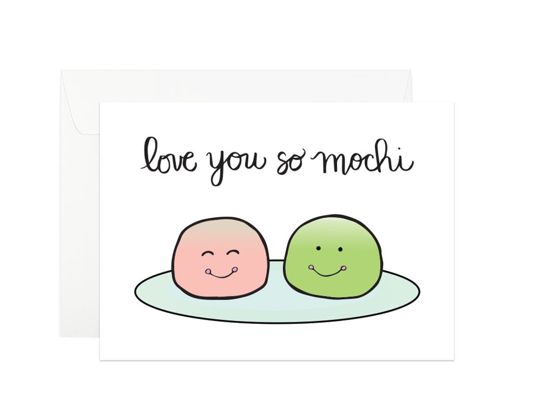 Mochi Greeting Card | Love You so Mochi | Valentine's Day, Love ...