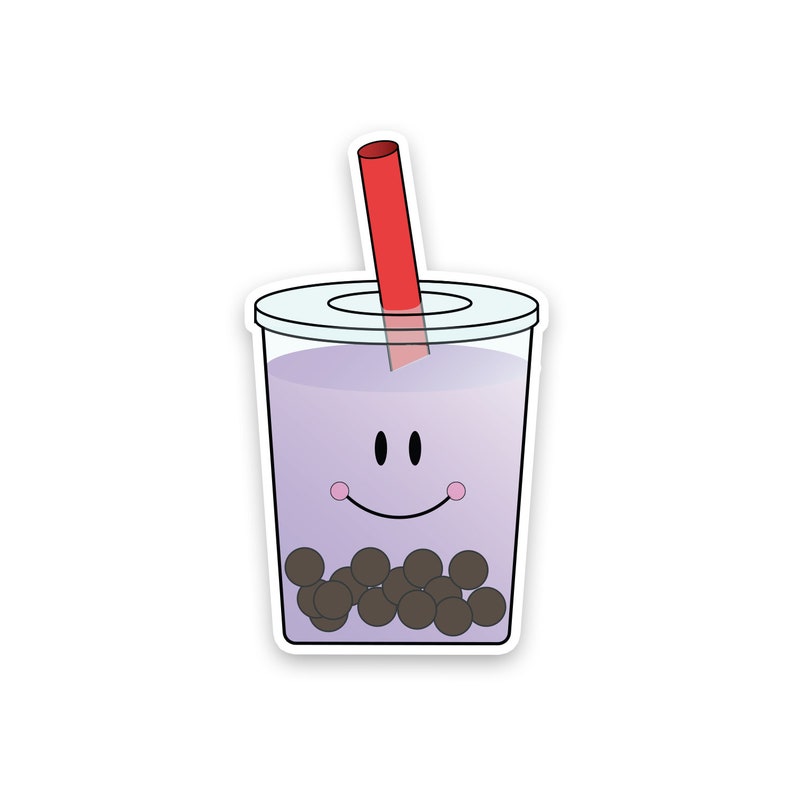 Taro Boba Sticker Cute Taro Boba Vinyl Sticker Taro Bubble | Etsy